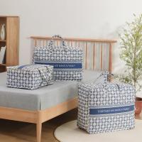 China Gender-Neutral Cotton Linen Storage Bag for Fashion Clothes Quilt Travel Moving for sale