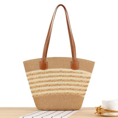 China Large Straw Tote Bag Handmade Knitting Marocco Shoulder Beach Bag for Women's Summer for sale