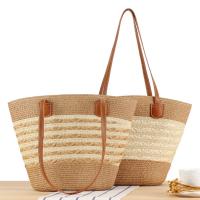 China Large Straw Tote Bag Handmade Knitting Marocco Shoulder Beach Bag for Women's Summer for sale