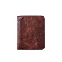 China Full Grain Leather Wallet for Men Detachable Bifold Crazy Horse Wallet in Retro Brown for sale