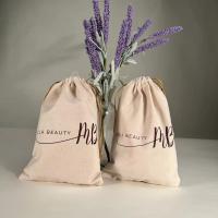 China Customized Logo Cotton Drawstring Bag for School Bag Trolley Eco Friendly Muslin for sale