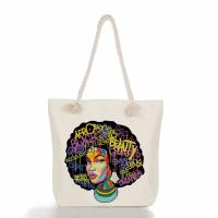 China Open Closure Unisex Large Straw Cotton Tote with Waterproof Lining and Rope Handles for sale