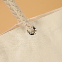 China Open Closure Unisex Large Straw Cotton Tote with Waterproof Lining and Rope Handles for sale