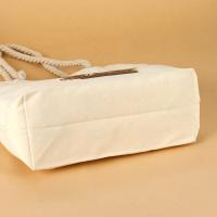 China Open Closure Unisex Large Straw Cotton Tote with Waterproof Lining and Rope Handles for sale