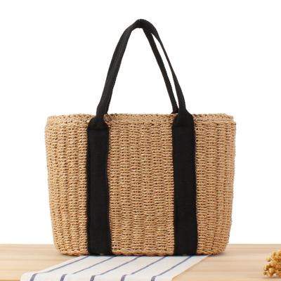 China Women's Bali Vacation Shopping Bag Handmade Straw Tote Bag with Large Capacity for sale