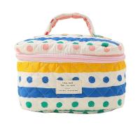 China Floral Puffy Quilted Makeup Bag for Daily Life Ins Travel Student Tote Large Capacity for sale
