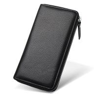 China Men's Slim Genuine Real Leather Wallet Holder Purse with Custom Logo from Customized for sale