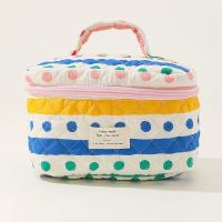 China Floral Puffy Quilted Makeup Bag for Daily Life Ins Travel Student Tote Large Capacity for sale