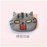 China Unisex 3D Cat Coin Wallet Cute Mini Plush Purse Small Animal Shaped Bag with Linen Lining Material for sale