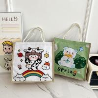 China 2024 Children's Custom Cartoon Shoulder Bag for Beach Leisure Travel Canvas Tote Bag for sale