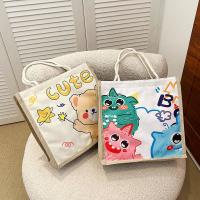 China 2024 Children's Custom Cartoon Shoulder Bag for Beach Leisure Travel Canvas Tote Bag for sale