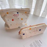 China Box Style Cowhide Makeup Bag Customized Print Portable Ladies Handbags Cosmetic Pouch for sale