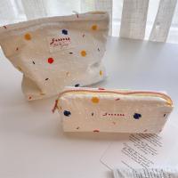 China Box Style Cowhide Makeup Bag Customized Print Portable Ladies Handbags Cosmetic Pouch for sale