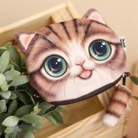 China Customized Color Kids Wallet Little Girl Purses Coin Pouch Cartoon 3D Cat Zipper Kawaii Wallet Coin Purse for sale
