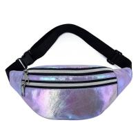 China Stylish Customized Color Holographic Fanny Pack Waist Bag for Girls Laser PU Material for sale