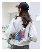 China Stylish Customized Color Holographic Fanny Pack Waist Bag for Girls Laser PU Material for sale