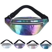 China Stylish Customized Color Holographic Fanny Pack Waist Bag for Girls Laser PU Material for sale