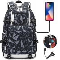 China Customized Tote Bag Pattern Type Backpack for Fashion Girls and Boys USB Port Charging for sale