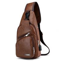 China Unisex PU Leather Chest Bag for Men Customized Color Messenger Bag for sale