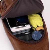 China Unisex PU Leather Chest Bag for Men Customized Color Messenger Bag for sale