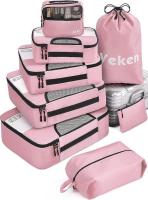 China Custom Logo Accepted Unisex Travel Bags 8 Set Packing Cubes with Laundry Bag and Storage for sale