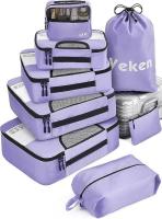 China Custom Logo Accepted Unisex Travel Bags 8 Set Packing Cubes with Laundry Bag and Storage for sale
