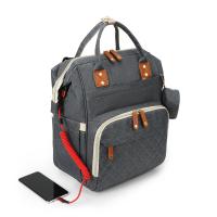 China Customized Logo Mummy Baby Bag Diaper Backpack With Travel Bassinet And Changing Station for sale
