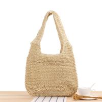 China One-shoulder Hand Woven Straw Tote Bag for Women's Travel and Outgoing Beach Casual for sale