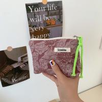 China Travel Makeup Cosmetic Bag Case Custom Cotton Canvas Pouch Toiletry Floral Makeup Bag for sale
