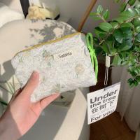 China Travel Makeup Cosmetic Bag Case Custom Cotton Canvas Pouch Toiletry Floral Makeup Bag for sale
