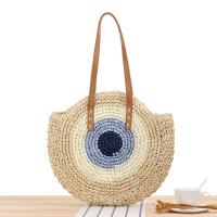 China Summer Half Round Ethnic Style Saddle Straw Woven Beach Handmade Rattan Bag for Unisex for sale