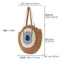 China Summer Half Round Ethnic Style Saddle Straw Woven Beach Handmade Rattan Bag for Unisex for sale