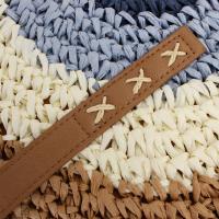 China Summer Half Round Ethnic Style Saddle Straw Woven Beach Handmade Rattan Bag for Unisex for sale