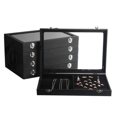 China Custom Logo Accepted PU Leather Jewelry Holder for Necklace Rings Earrings Storage for sale