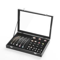 China Custom Logo Accepted PU Leather Jewelry Holder for Necklace Rings Earrings Storage for sale