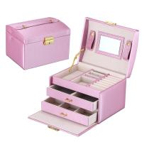 China Accepable OEM/ODM Fashion Suit Travel Jewelry Boxes with Large Storage in Pu Leather for sale