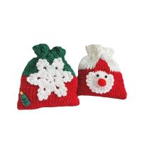 China Handmade Crochet Pocket Bag Bundle Santa Claus Change Bags Coin Purse Christmas Gifts for sale