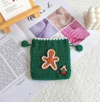 China Handmade Crochet Pocket Bag Bundle Santa Claus Change Bags Coin Purse Christmas Gifts for sale