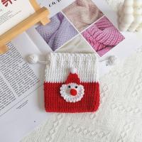 China Handmade Crochet Pocket Bag Bundle Santa Claus Change Bags Coin Purse Christmas Gifts for sale