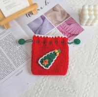 China Handmade Crochet Pocket Bag Bundle Santa Claus Change Bags Coin Purse Christmas Gifts for sale