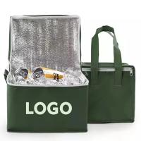 China Custom Logo Soft-loop Cooler Bag for Insulated Green Grocery Picnic Beer and More for sale
