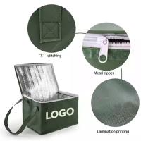 China Custom Logo Soft-loop Cooler Bag for Insulated Green Grocery Picnic Beer and More for sale