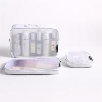 China Solid Pattern Type Nylon Mesh Toiletry Makeup Cosmetic Bag Set with Custom Letters Logo for sale