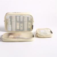 China Solid Pattern Type Nylon Mesh Toiletry Makeup Cosmetic Bag Set with Custom Letters Logo for sale