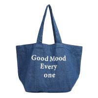China All Seasons Vintage Denim Letter Tote Bag Customized for Large Capacity and More for sale