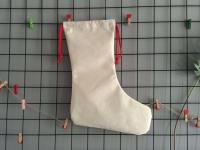 China Sublimation Blanks Santa Sack Christmas Stockings Drawstring Bag with Polyester Lining for sale