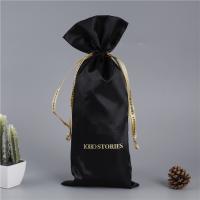 China Custom Logo Satin Drawstring Bag for Hair Wig Storage and Large Silk Gift Packaging for sale