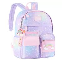China Little Kids School Bag Large Capacity Colorful Pink Custom Logo Backpack for Children for sale