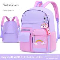 China Little Kids School Bag Large Capacity Colorful Pink Custom Logo Backpack for Children for sale