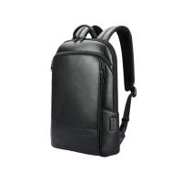 China Customize Men's Large Capacity Leather Laptop Backpack with Anti-theft USB Charging Port for sale